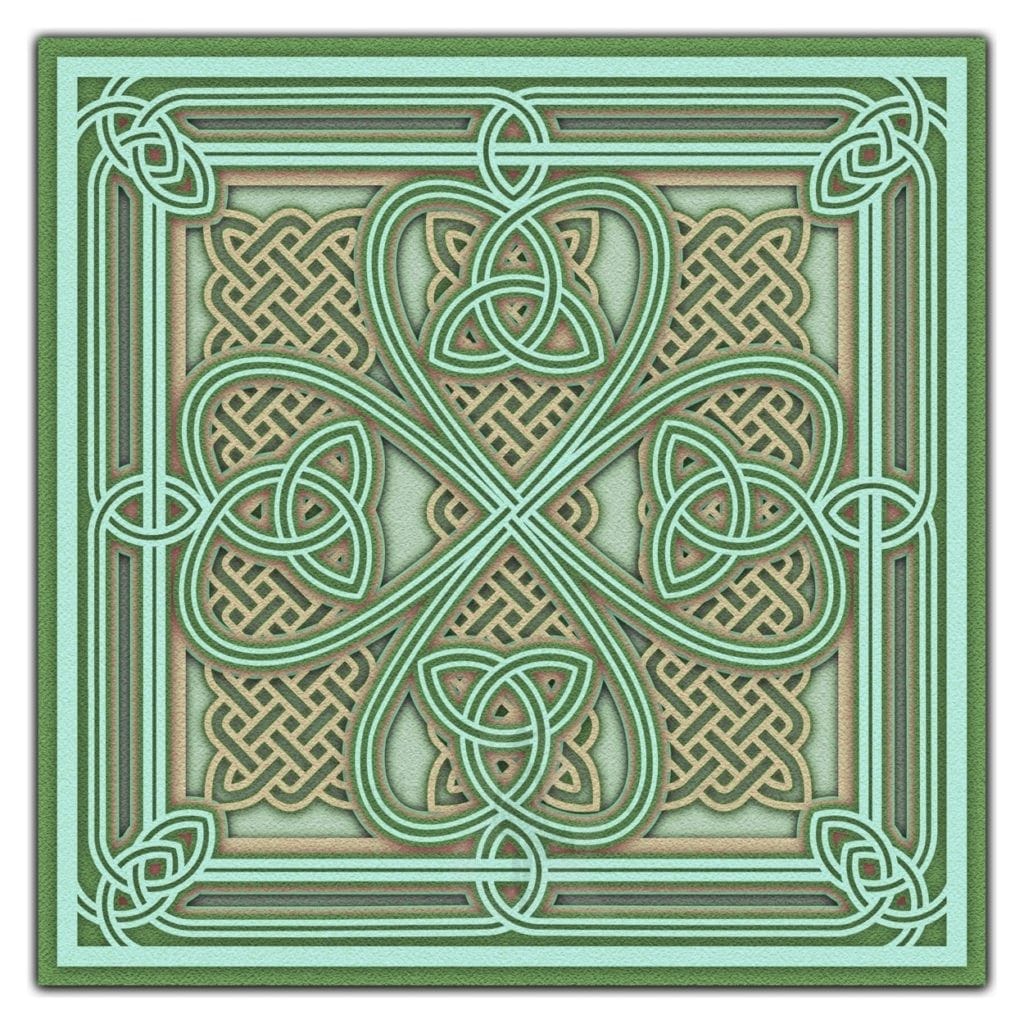 Serene 3D Celtic Knot Cut File Lucky Clover - Fable & Guild