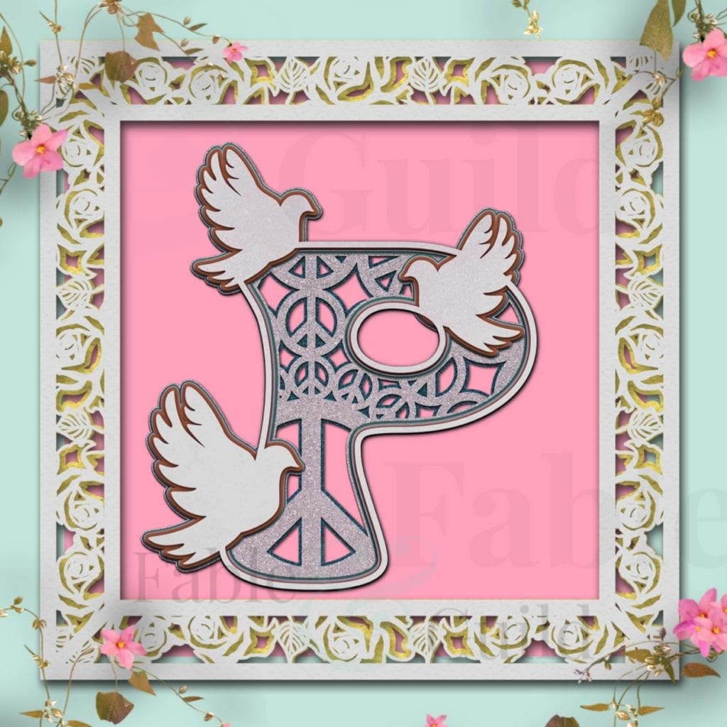 Awesome 3D Peace SVG Letter P Cut File - Fable & Guild