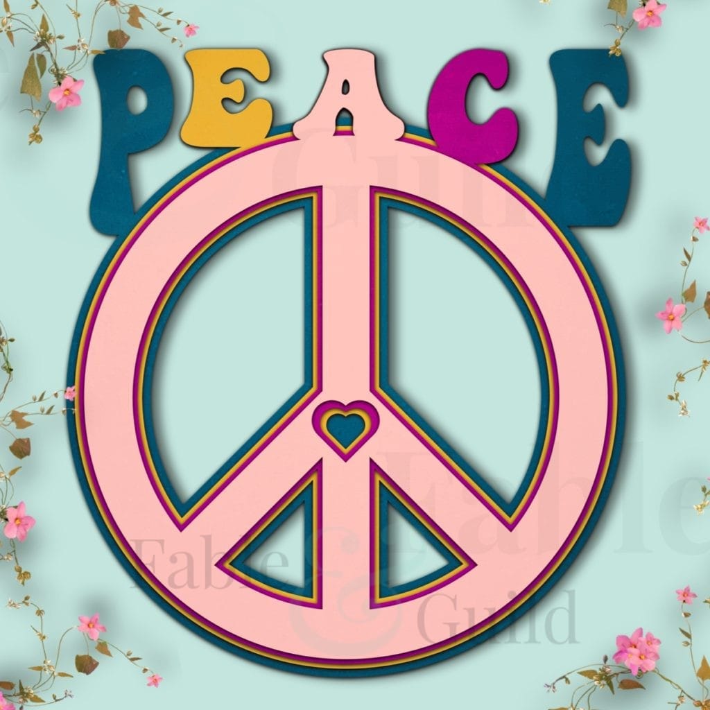 Super cool 3D Peace Sign Cut File 4 - Fable & Guild
