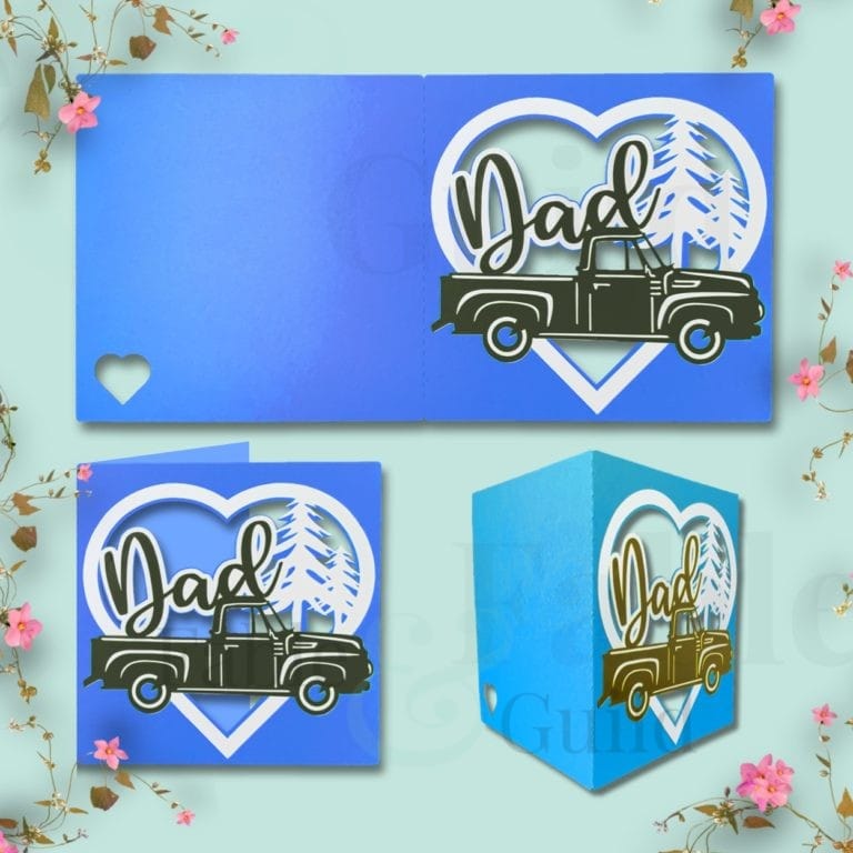 Cool retro 3D Dad Ford Truck Cut File Card - Fable & Guild