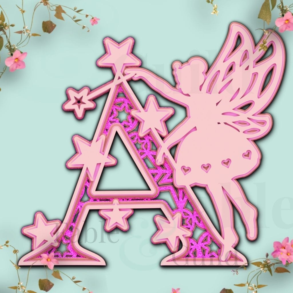 Fun 3D SVG Fairy Letter Cut File A - Fable & Guild