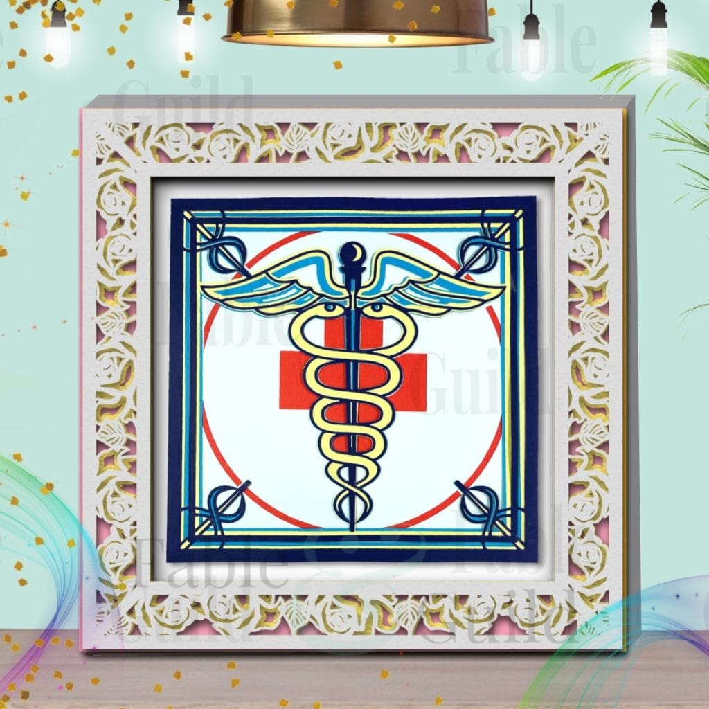 Stunning 3D SVG layered Caduceus SVG - Fable & Guild