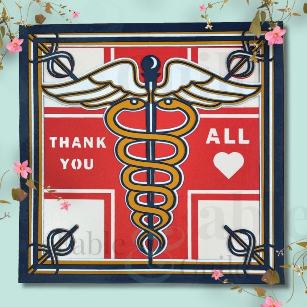 Thankful 3D SVG Layered Caduceus SVG - Fable & Guild