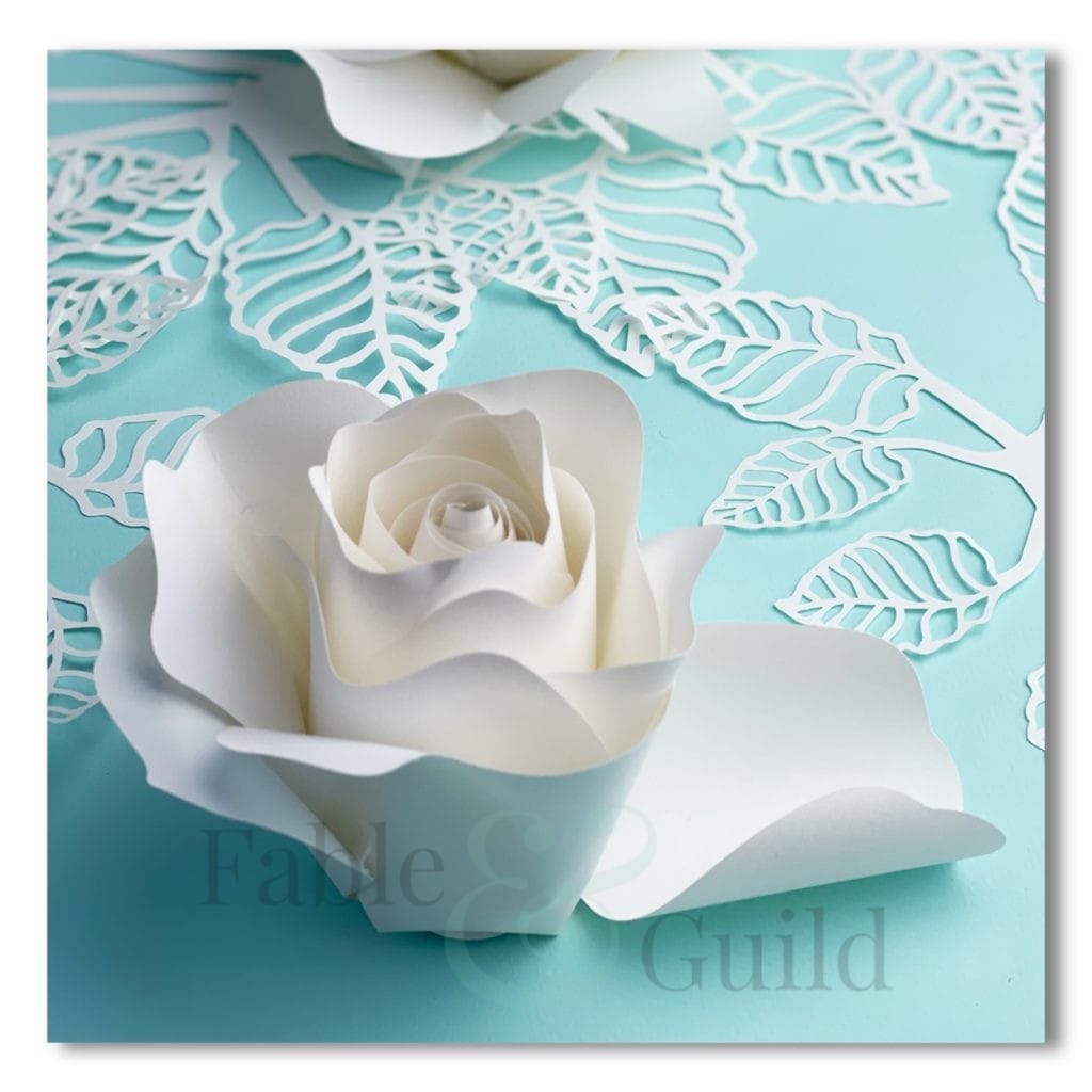 3D SVG Luxurious Paper Rose Template cut file - Fable & Guild