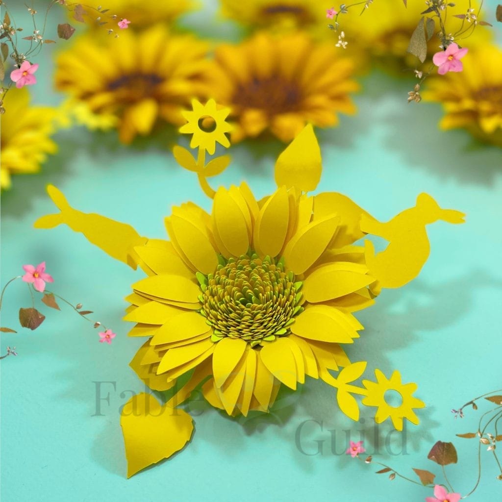 Easy 3D Rolled Paper Sunflower SVG Templates - Fable & Guild