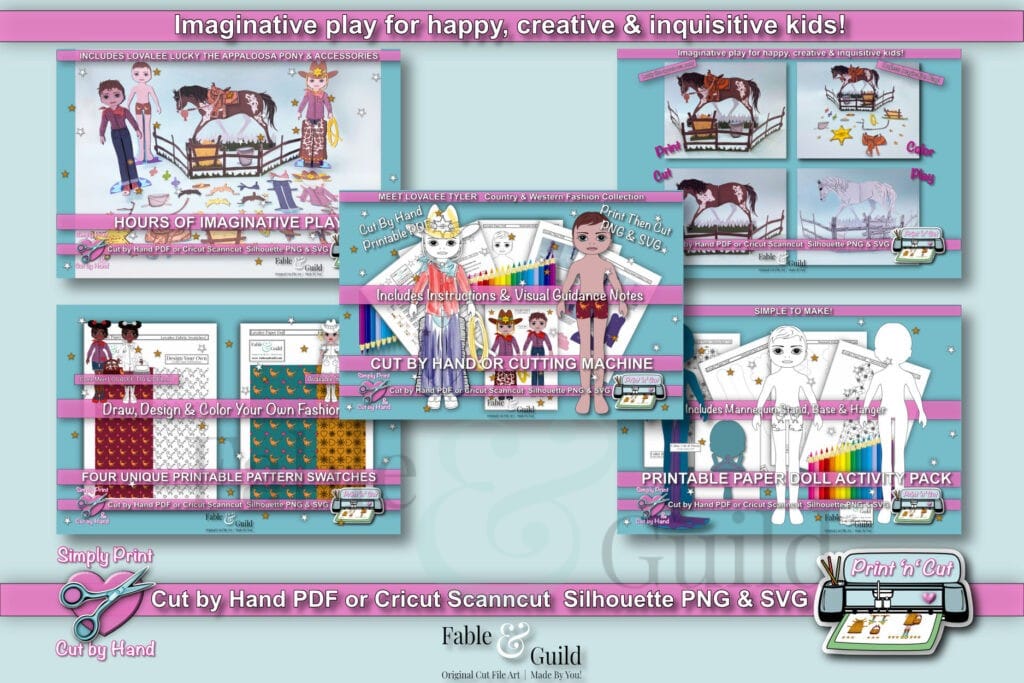 Cowboy Horse & Boy Paper Doll Printable PDF - Fable & Guild